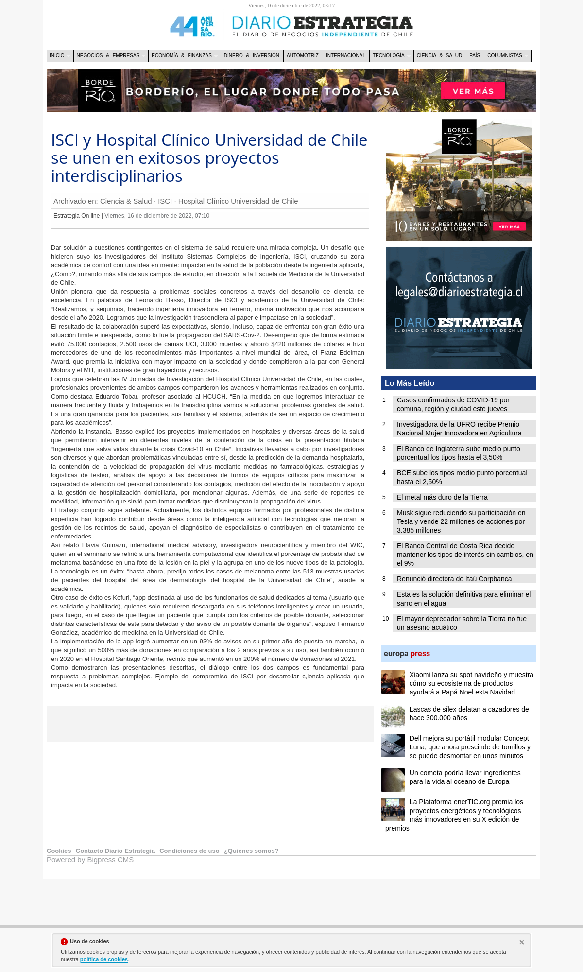 ISCI y Hospital Clínico Universidad de Chile se unen en exitosos ...